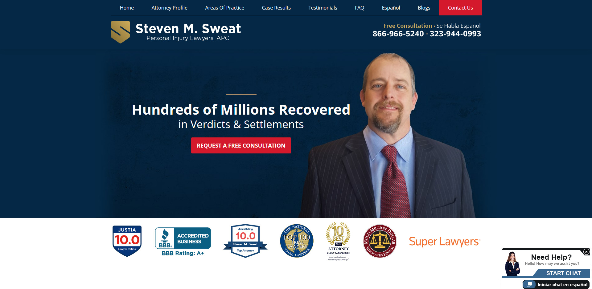 Review of Steven M. Sweat, Personal Injury Lawyers, APC